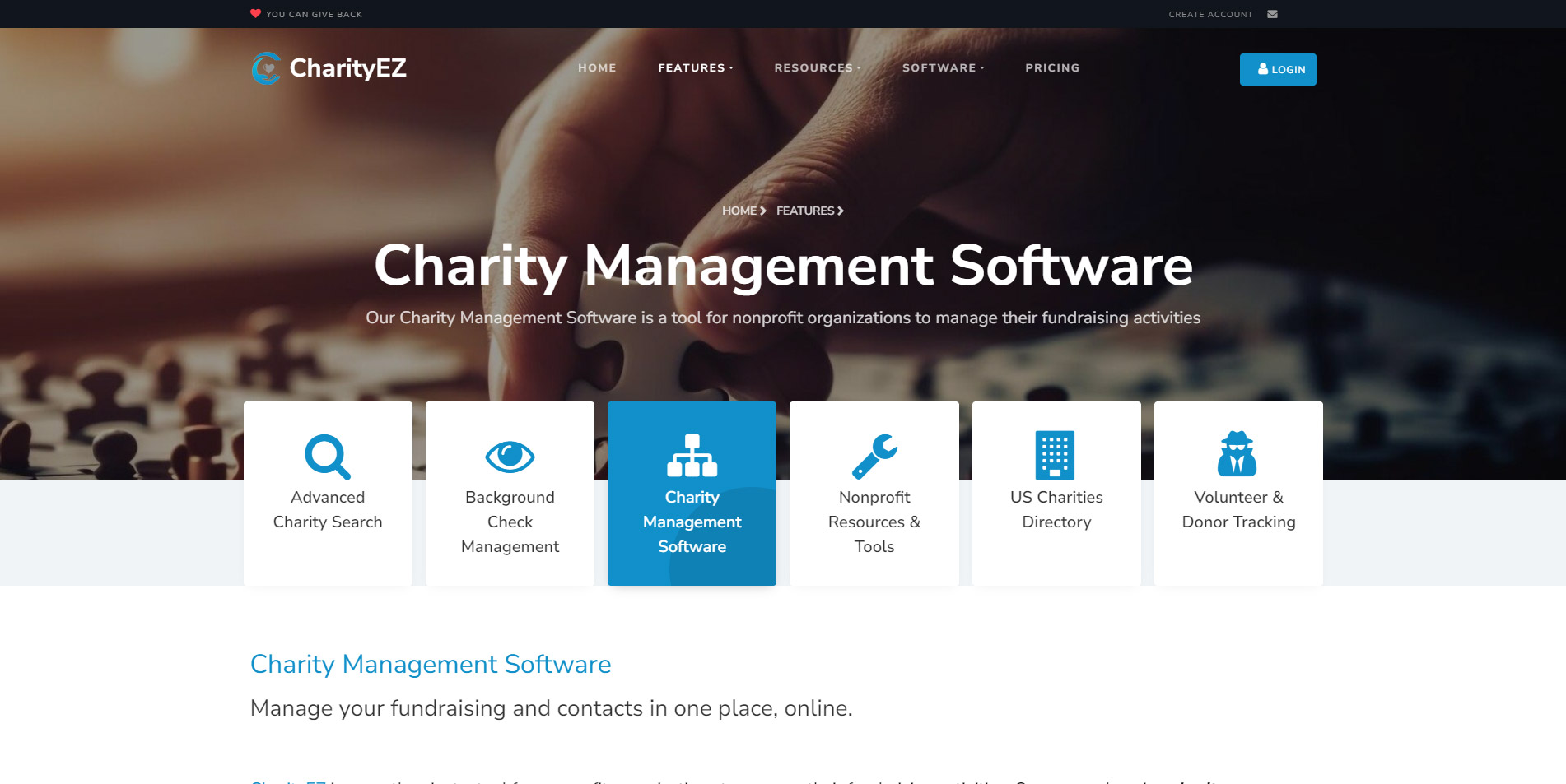 Charity Management Software - Features | CharityEZ
